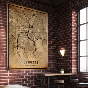 Providence Vintage Map Poster, Providence Old Map, Grunge Providence ...