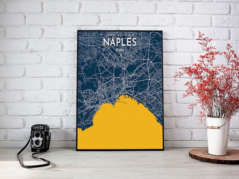 Naples Blue Map Poster Naples City Blue Map Poster Naples - Etsy