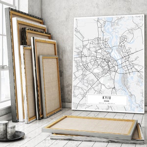 Kyiv White Map Poster, Kyiv City Map Poster, Kyiv City Sign, Ukraine ...