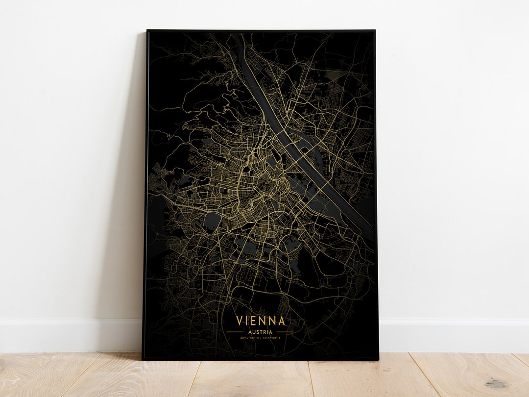 Vienna Gold Map Poster, Vienna City Poster, Vienna Map Printable ...