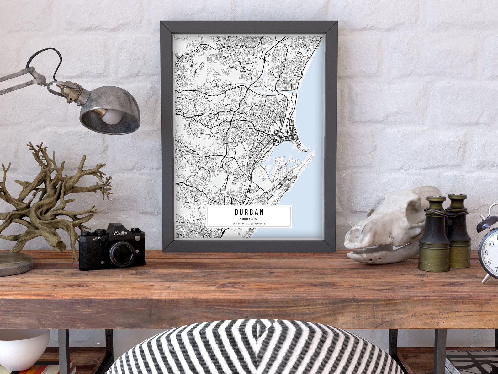 Durban Map Poster Durban City Map Poster Durban City Sign | Etsy
