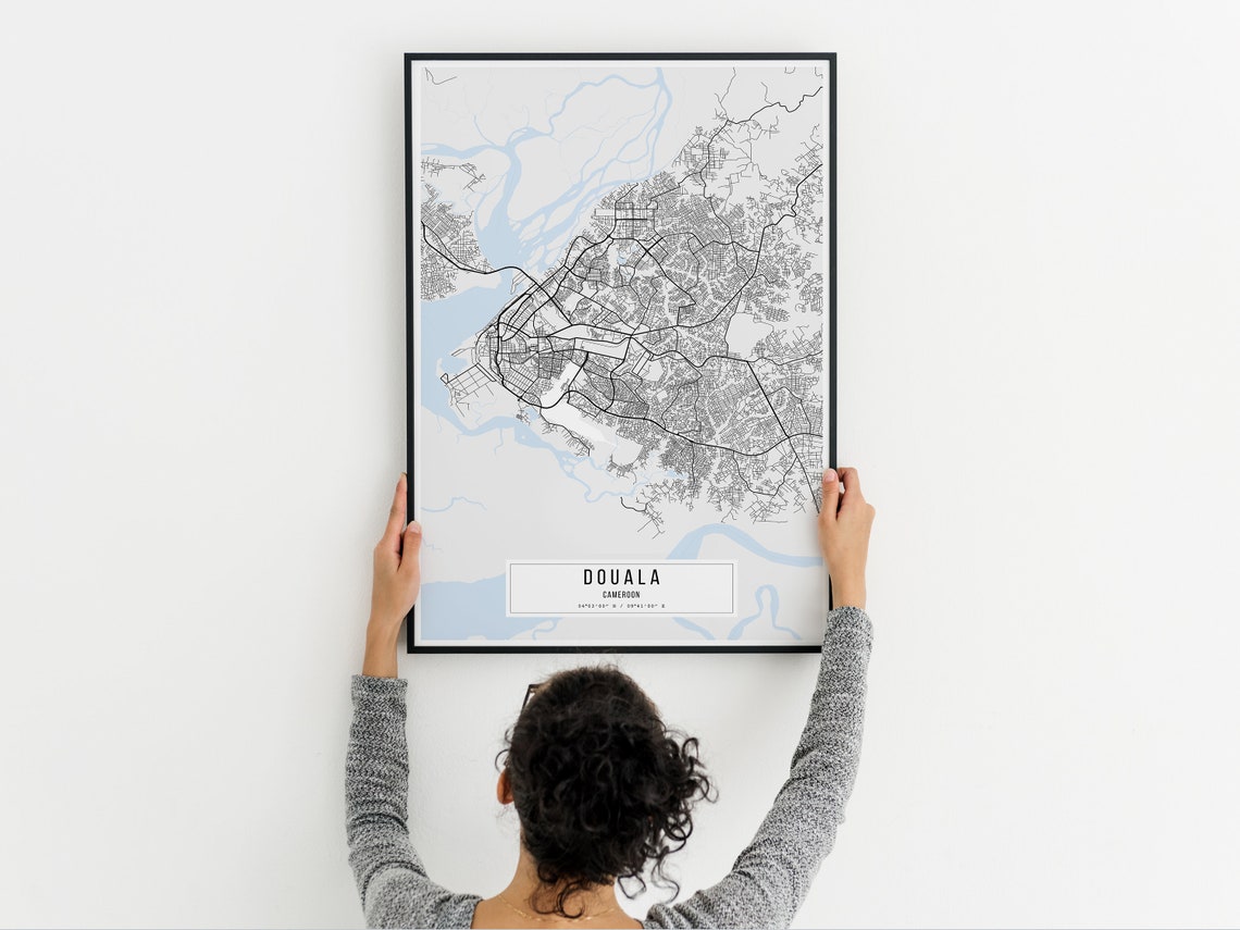 Douala Map Poster Douala City Map Poster Douala City Sign - Etsy