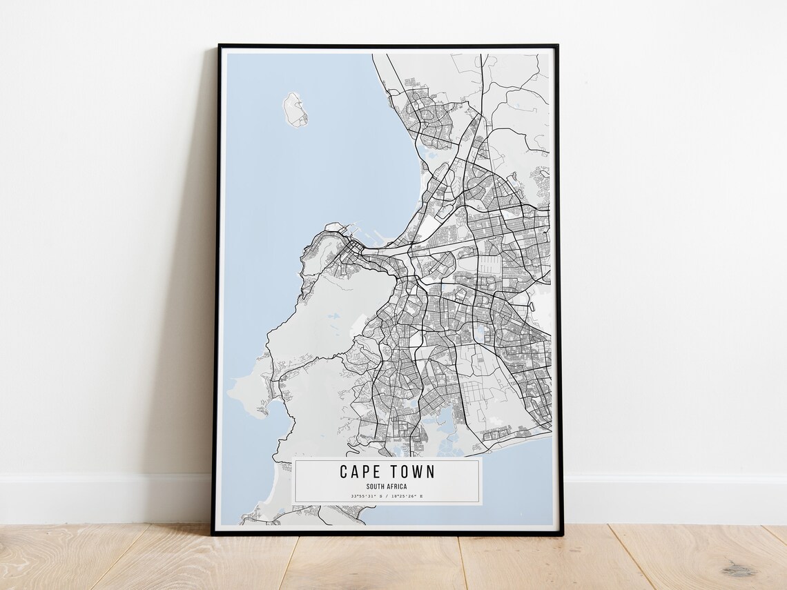 Cape Town Map Poster Cape Town City Map Poster Cape Town | Etsy