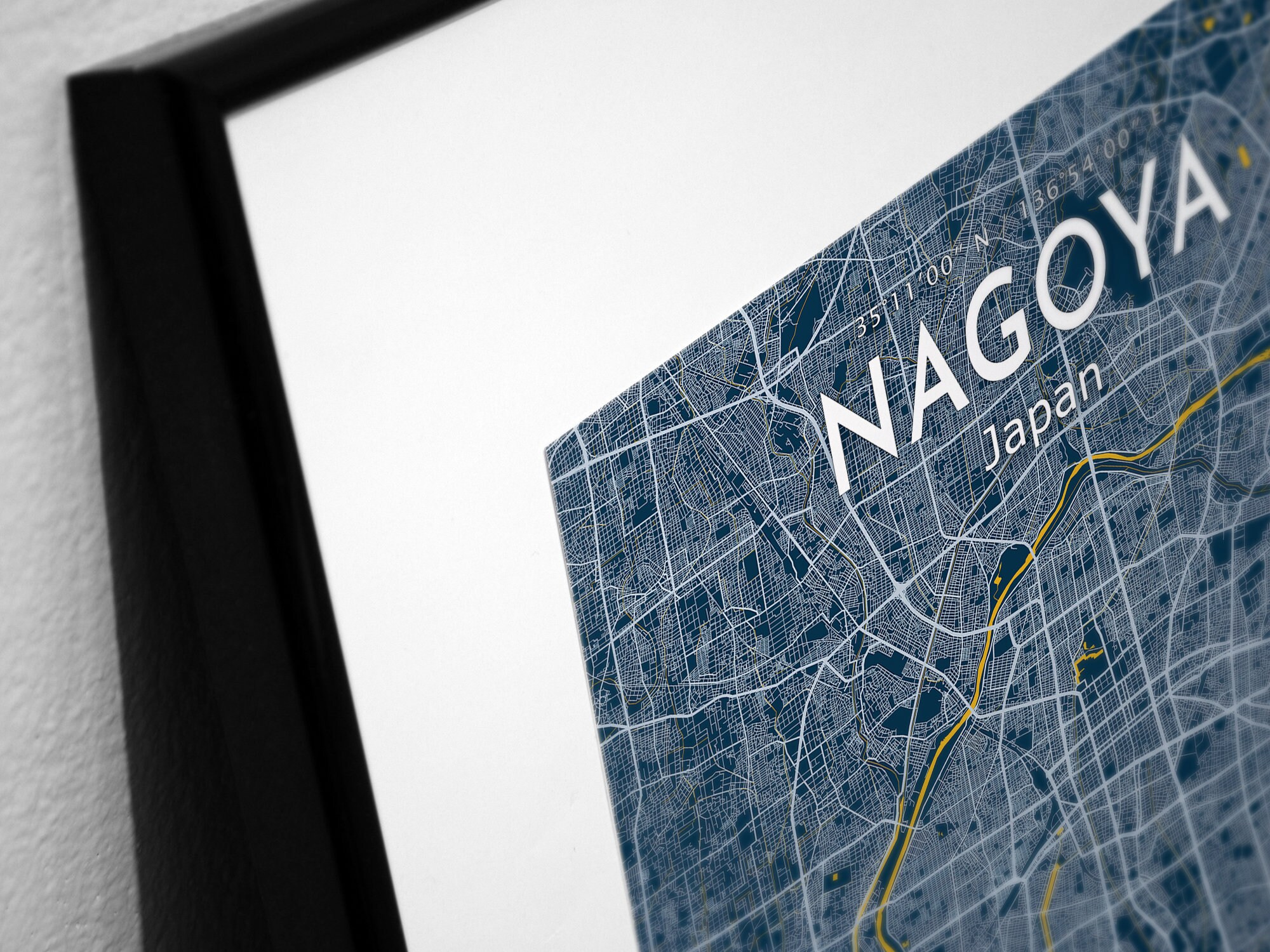 Nagoya Blue Map Poster Nagoya City Modern Map Print Nagoya | Etsy