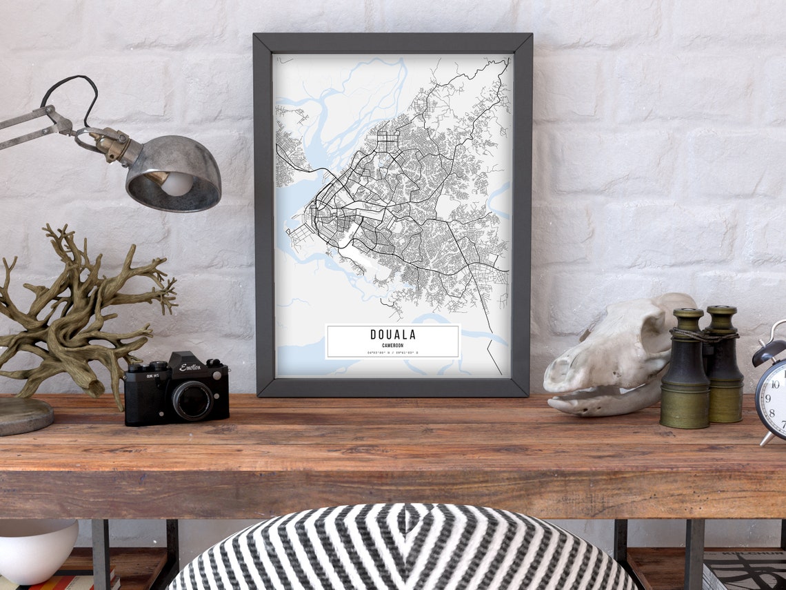 Douala Map Poster Douala City Map Poster Douala City Sign - Etsy