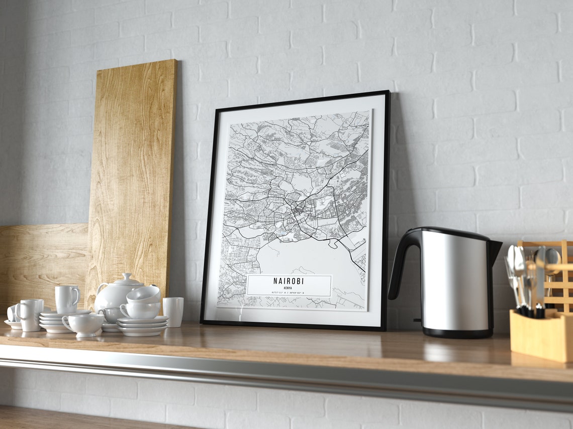 Nairobi Map Poster Nairobi City Map Poster Nairobi City | Etsy