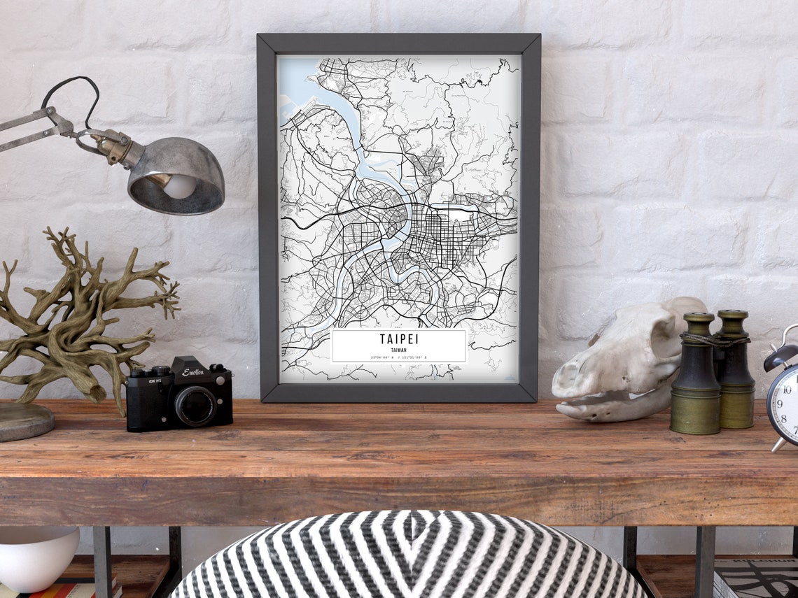 Taipei Map Poster Taipei City Map Poster Taipei City Sign | Etsy