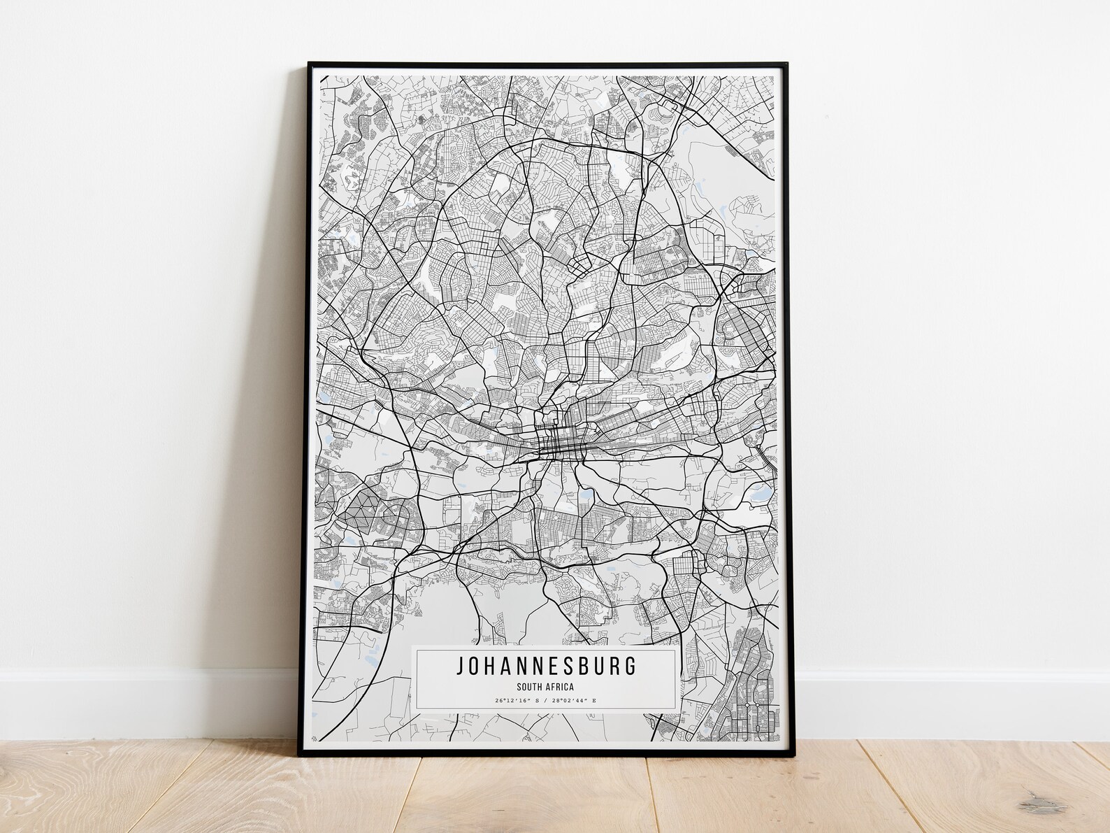 Johannesburg Map Poster Johannesburg City Map Poster | Etsy
