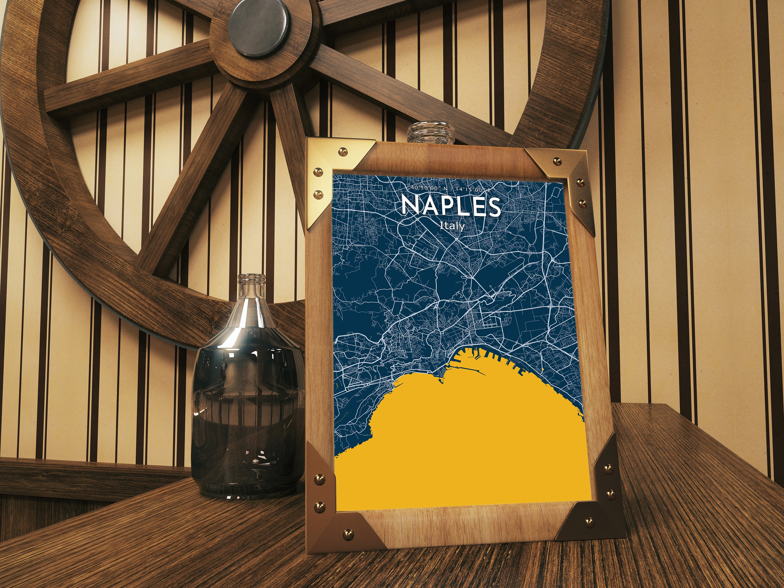 Naples Blue Map Poster Naples City Blue Map Poster Naples - Etsy