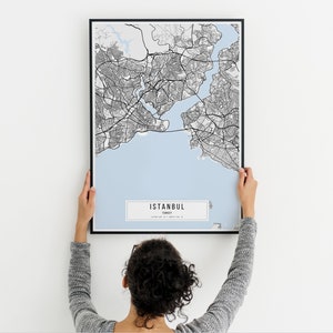 Istanbul White Map Poster, Istanbul Home Decor, Istanbul Classic Map ...