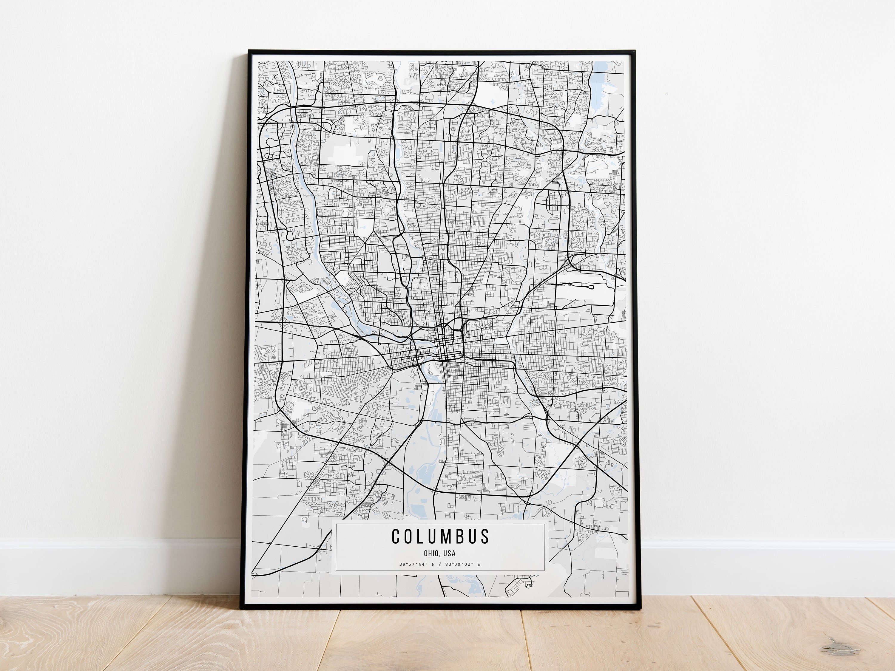 Columbus Map Poster Columbus Map Columbus Classic Map - Etsy