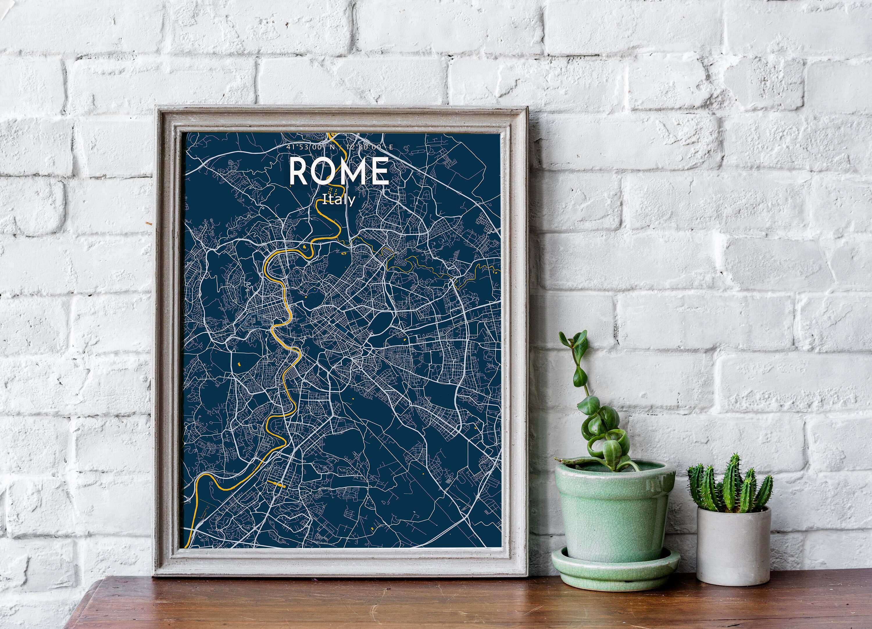 Rome Blue Map Poster Rome City Blue Map Poster Rome City - Etsy