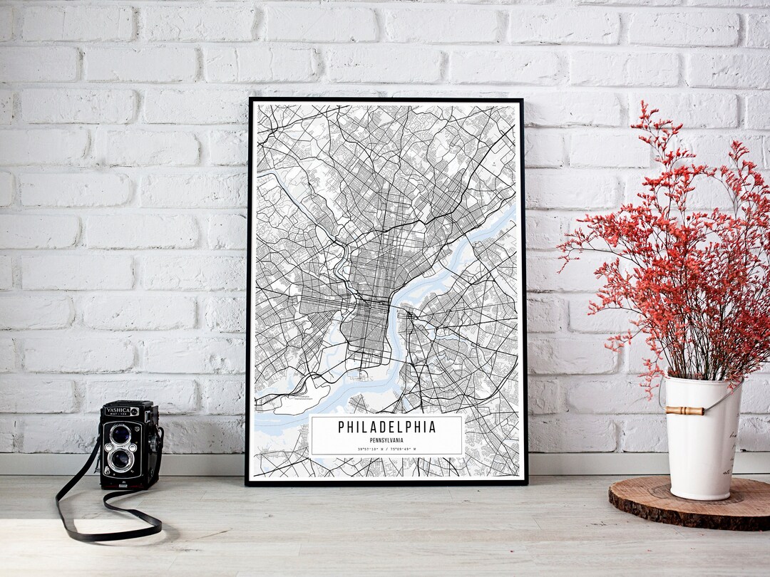 Philadelphia Map Poster, Philadelphia City Map Poster, Philadelphia ...