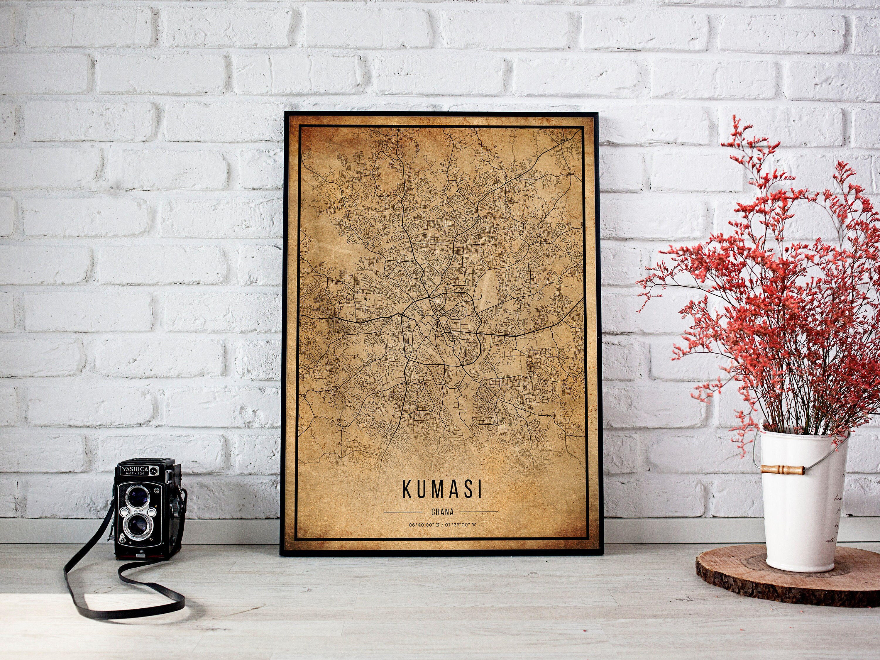 Kumasi Vintage Map Poster Kumasi Old Map Grunge Kumasi Map - Etsy
