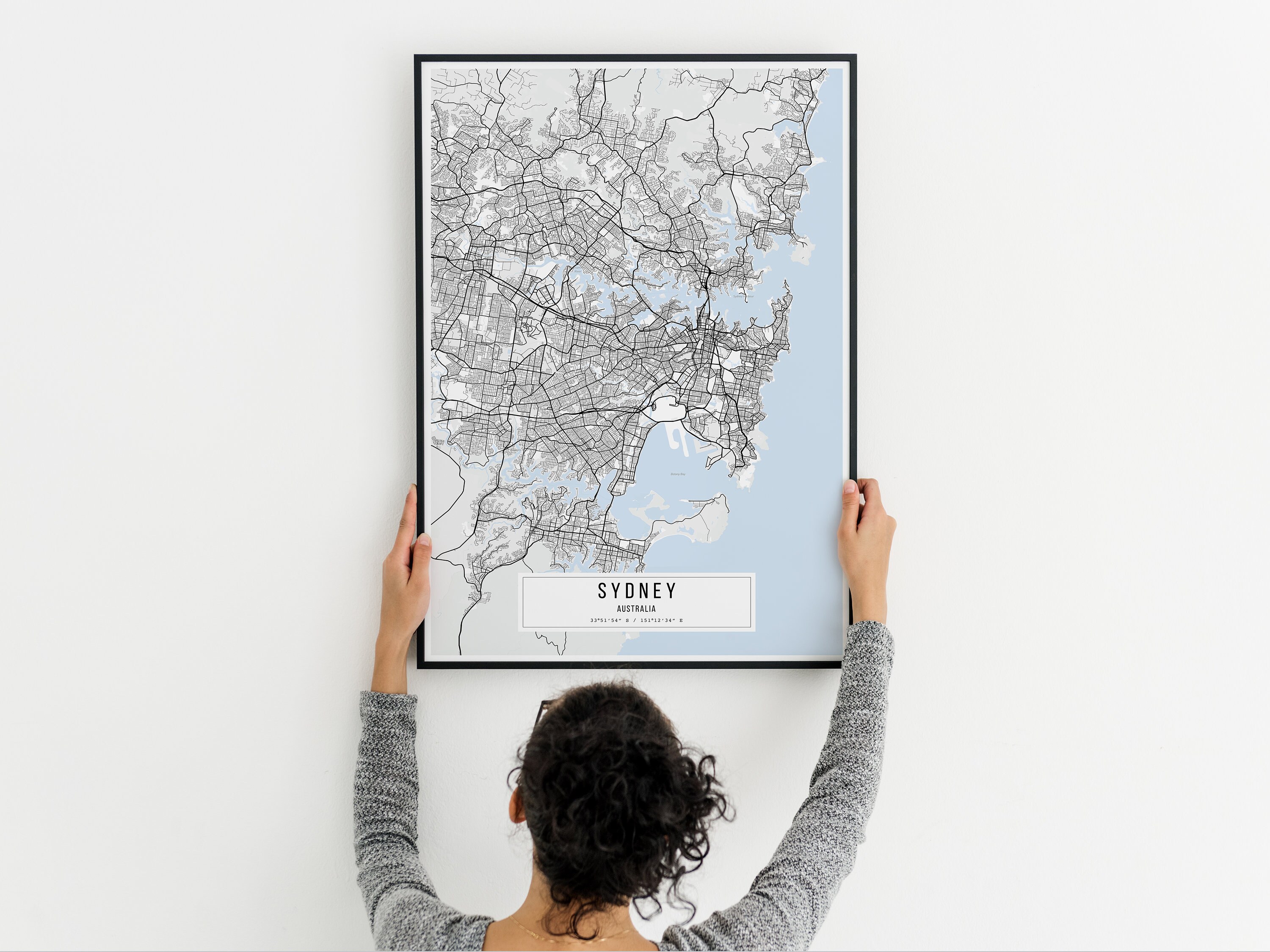 Sydney White Map Poster Sydney City Classic Map Poster | Etsy
