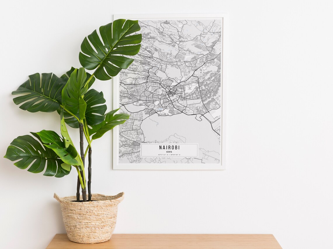 Nairobi Map Poster Nairobi City Map Poster Nairobi City | Etsy