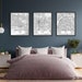 Personalized Map Print, Set of Three, Any City Map Print, Custom ...