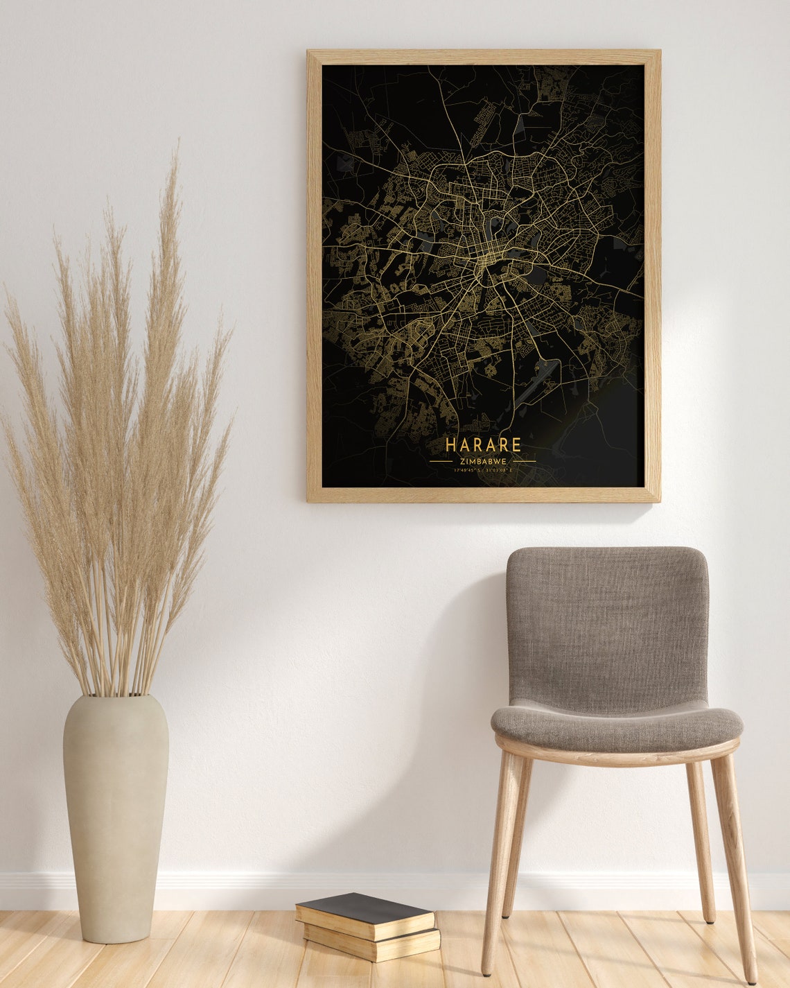 Harare Gold Map Poster Harare City Poster Harare Map | Etsy