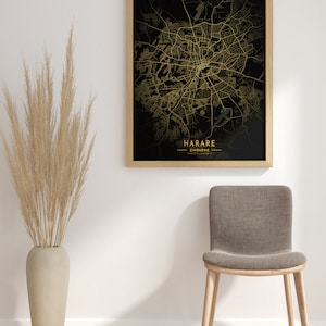 Harare Gold Map Poster, Harare City Poster, Harare Map Printable ...
