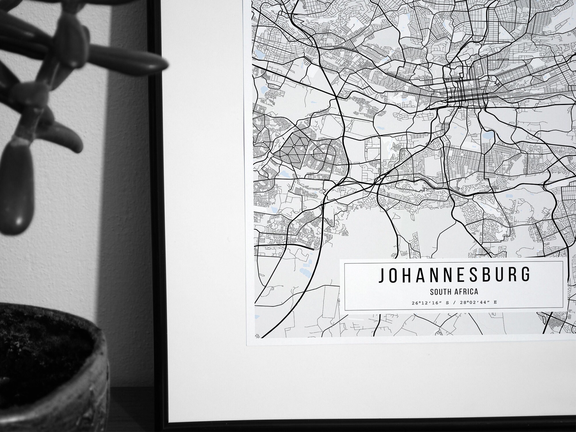 Johannesburg Map Poster Johannesburg City Map Poster | Etsy