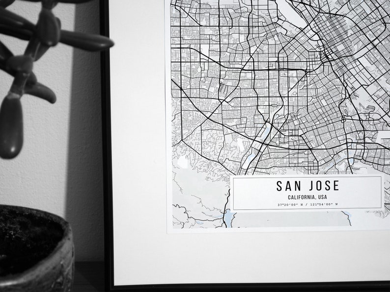 San Jose Map Poster San Jose City Map San Jose White Map | Etsy
