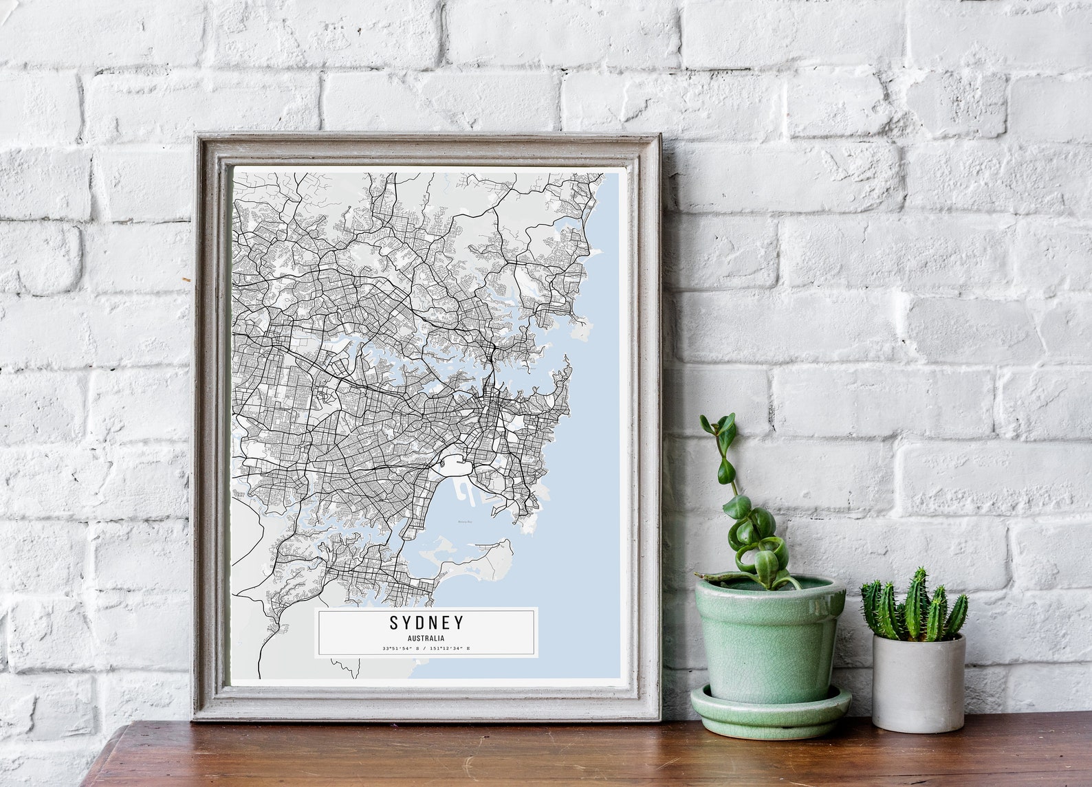Sydney White Map Poster Sydney City Classic Map Poster | Etsy