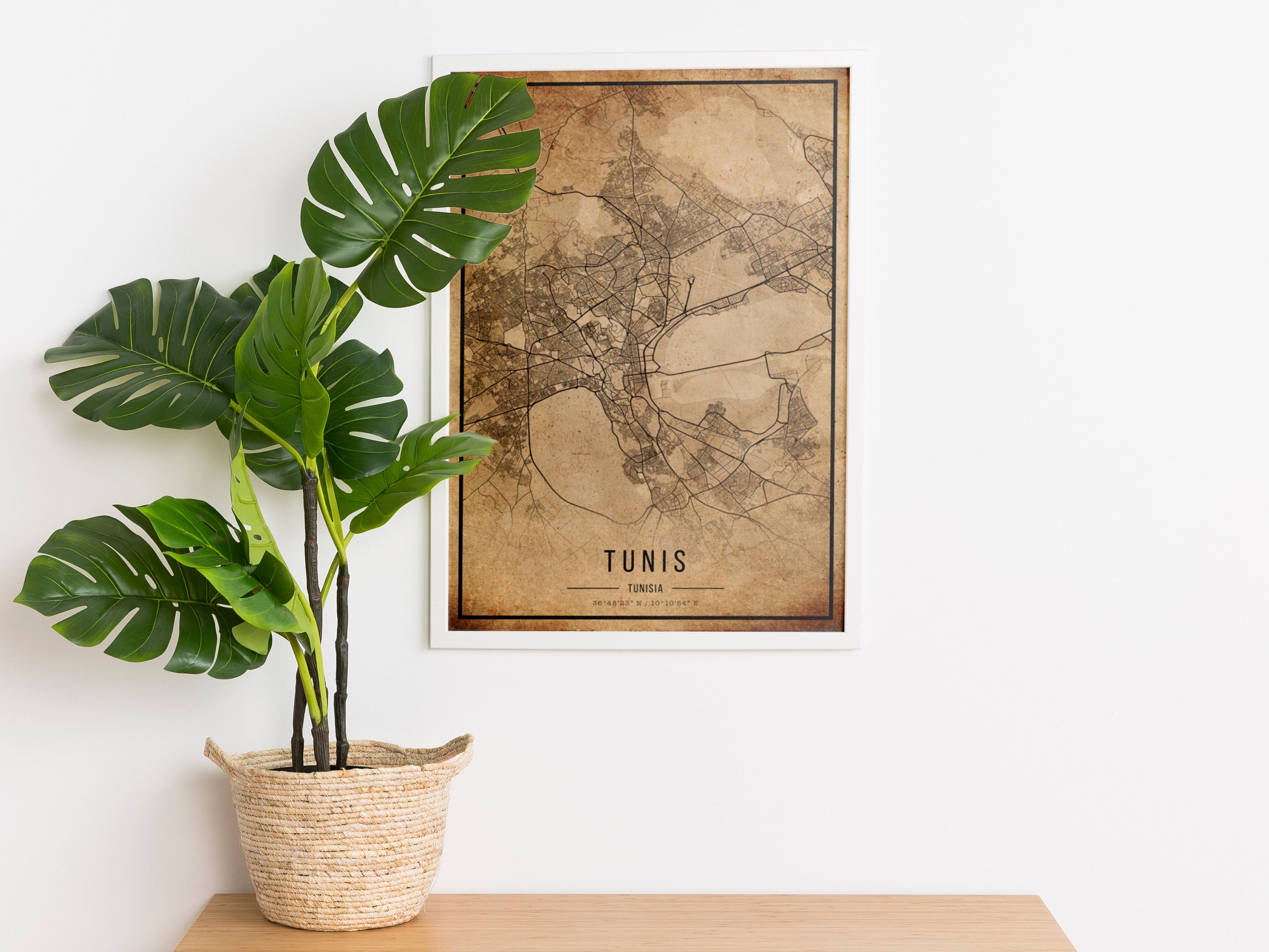 Tunis Vintage Map Poster Tunis Old Map Grunge Tunis Map - Etsy