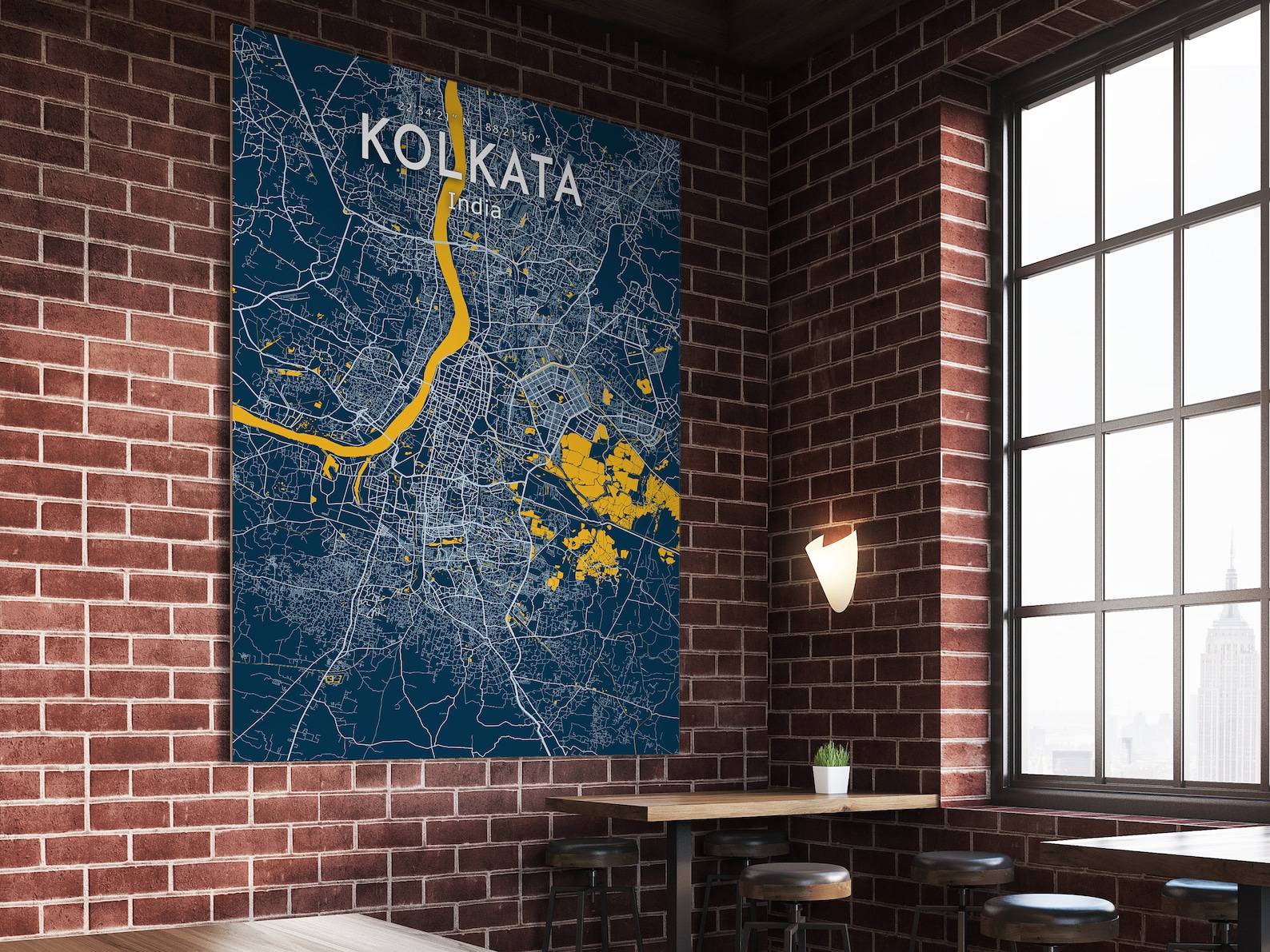 Kolkata Blue Map Poster Kolkata City Modern Map Print - Etsy