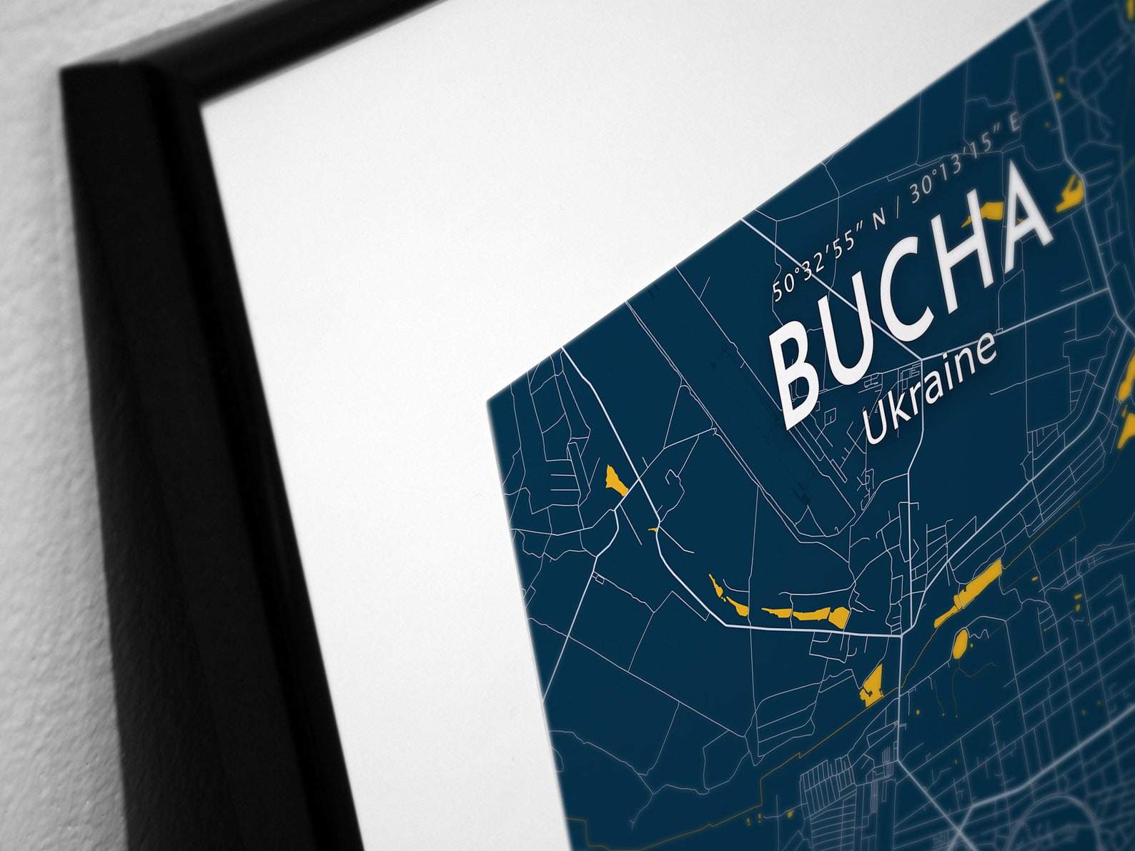 Bucha Blue Map Poster Bucha City Modern Map Print Bucha City | Etsy