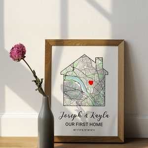 Personalized Home Map Print, First Home Gift, Housewarming Gift - Etsy