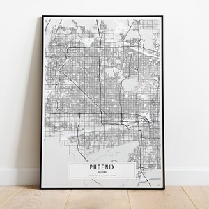 Phoenix Map Poster, Phoenix City Map Poster, Phoenix City Sign, Arizona ...