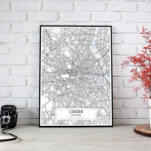London Map Poster, London City Map Poster, London City Sign, United ...