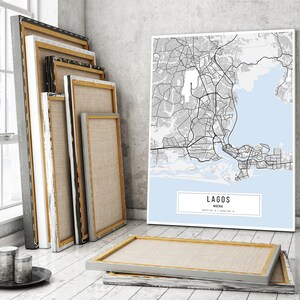 Lagos Map Poster, Lagos City Map Poster, Lagos City Sign, Nigeria Map ...