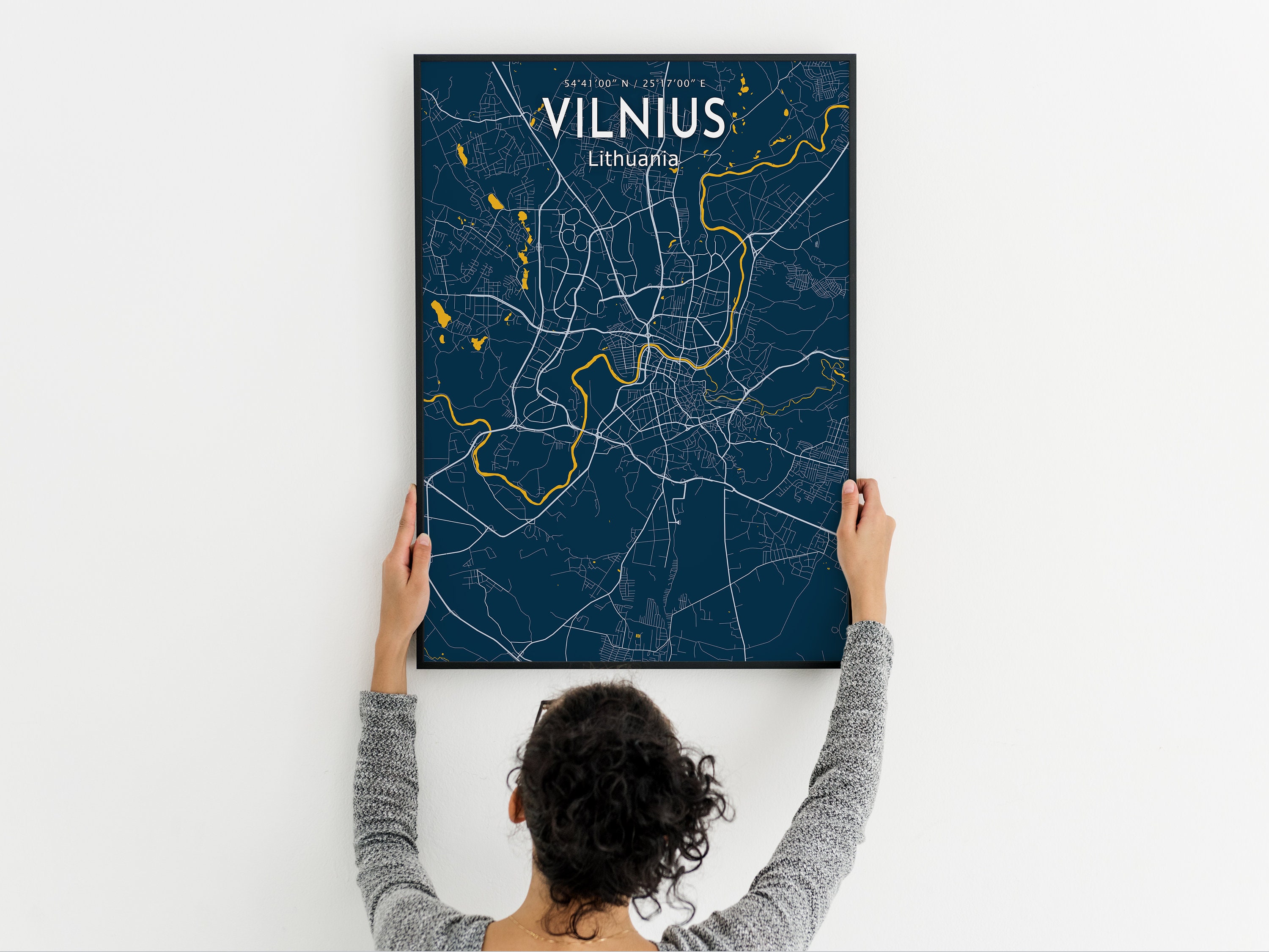 Vilnius Blue Map Poster Vilnius City Blue Map Poster Vilnius - Etsy