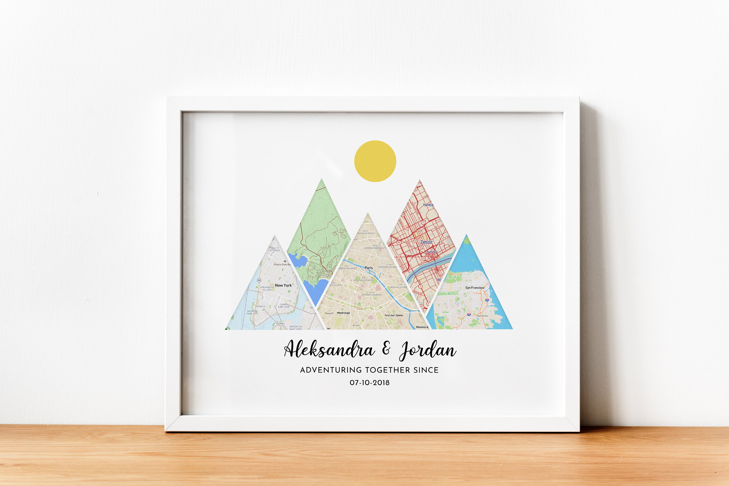 Adventure Map Mountain Personalized Individual Travel Map - Etsy