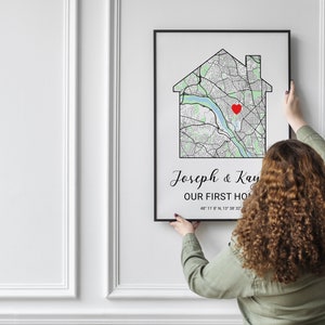 Personalized Home Map Print, First Home Gift, Housewarming Gift - Etsy