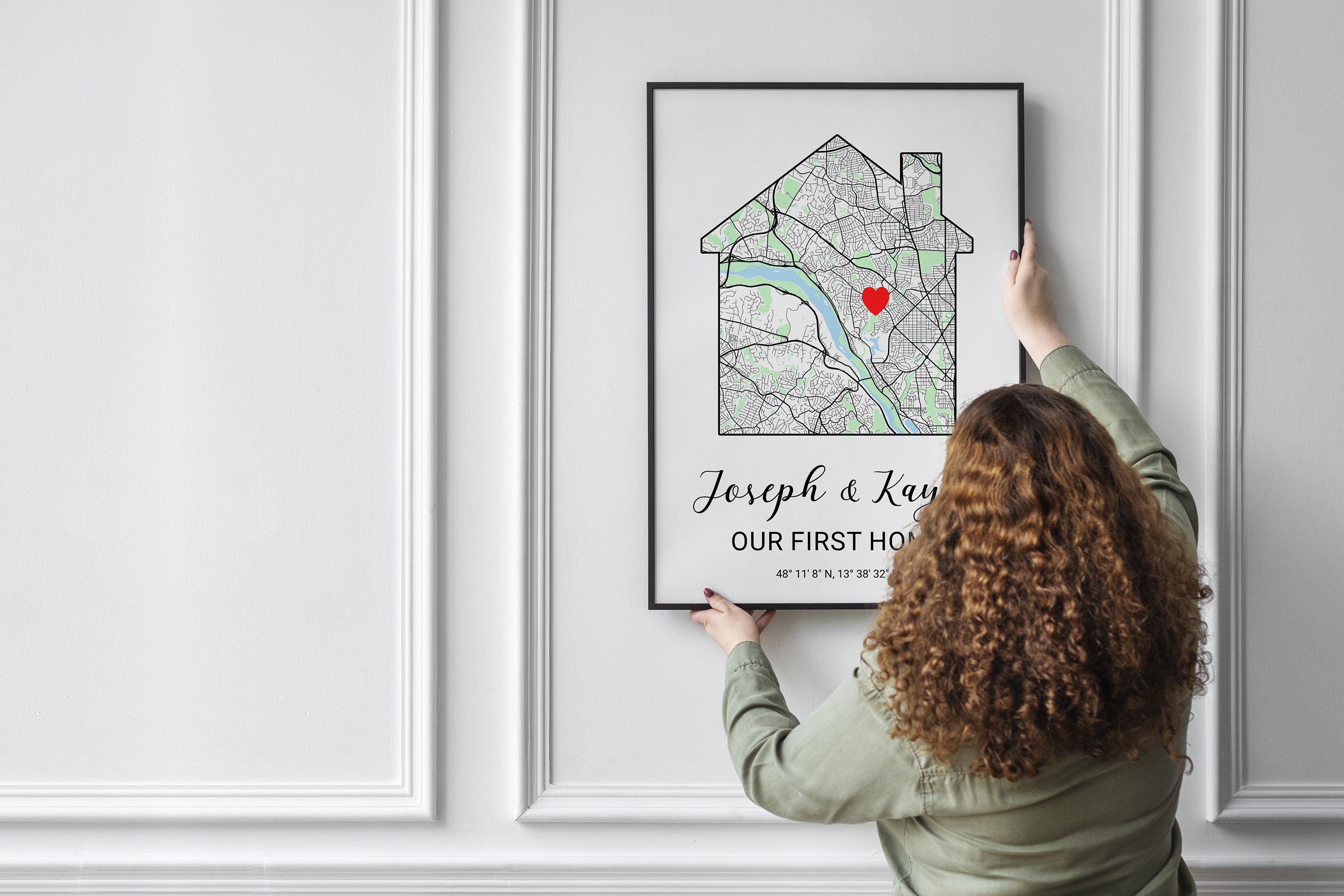 Personalized Home Map Print, First Home Gift, Housewarming Gift - Etsy