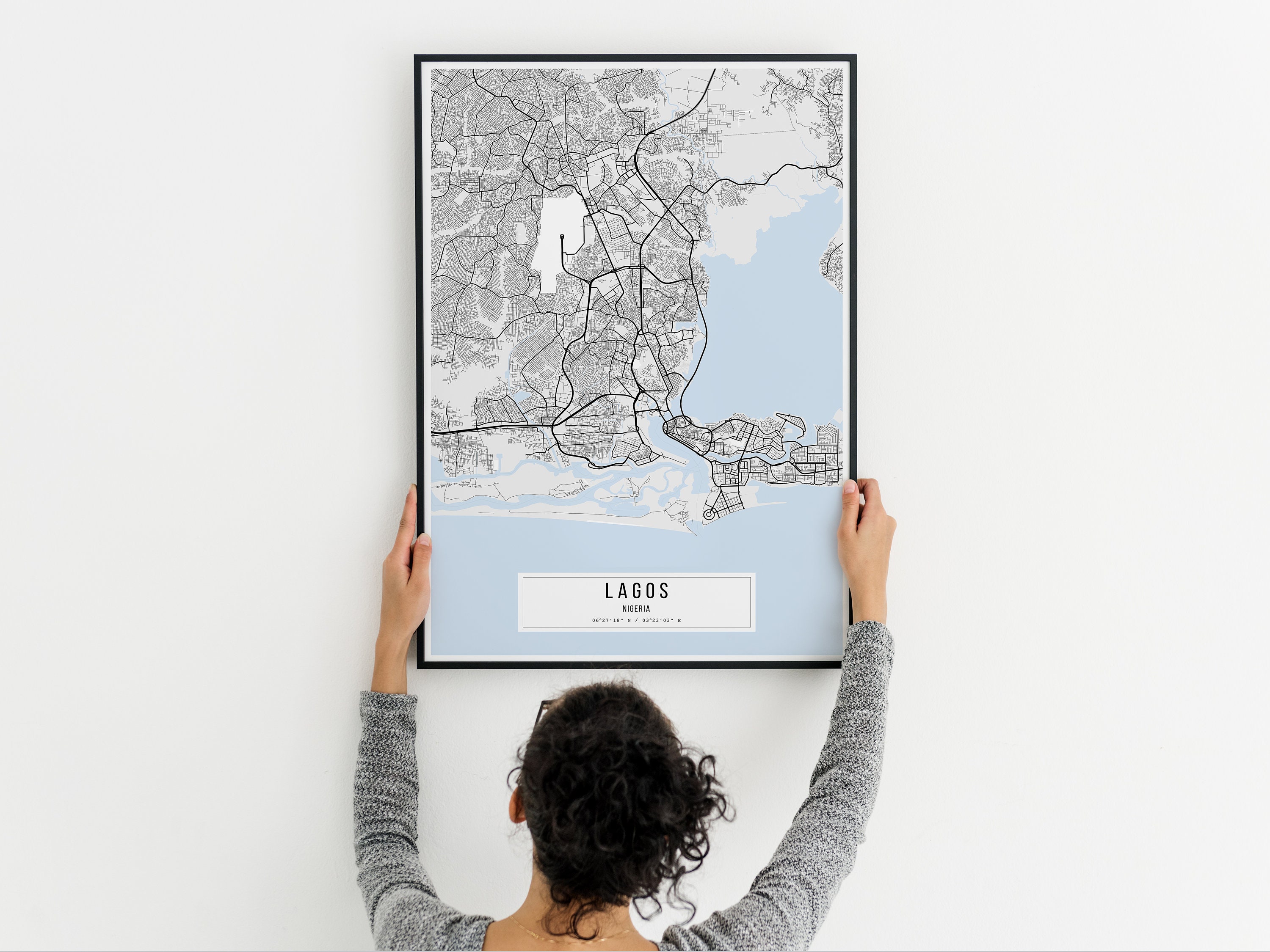 Lagos Map Poster Lagos City Map Poster Lagos City Sign | Etsy