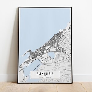 Alexandria Egypt Map Poster: City Art Print - Etsy