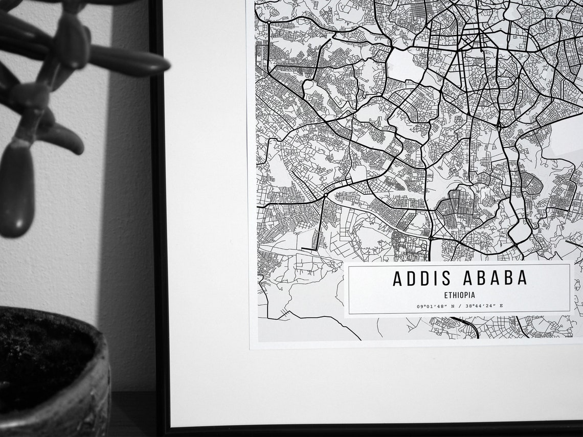 Addis Ababa Map Poster Addis Ababa City Map Poster Addis | Etsy