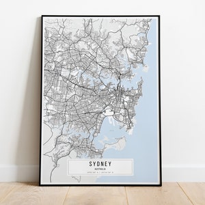 Sydney White Map Poster, Sydney City Classic Map Poster, Sydney City ...