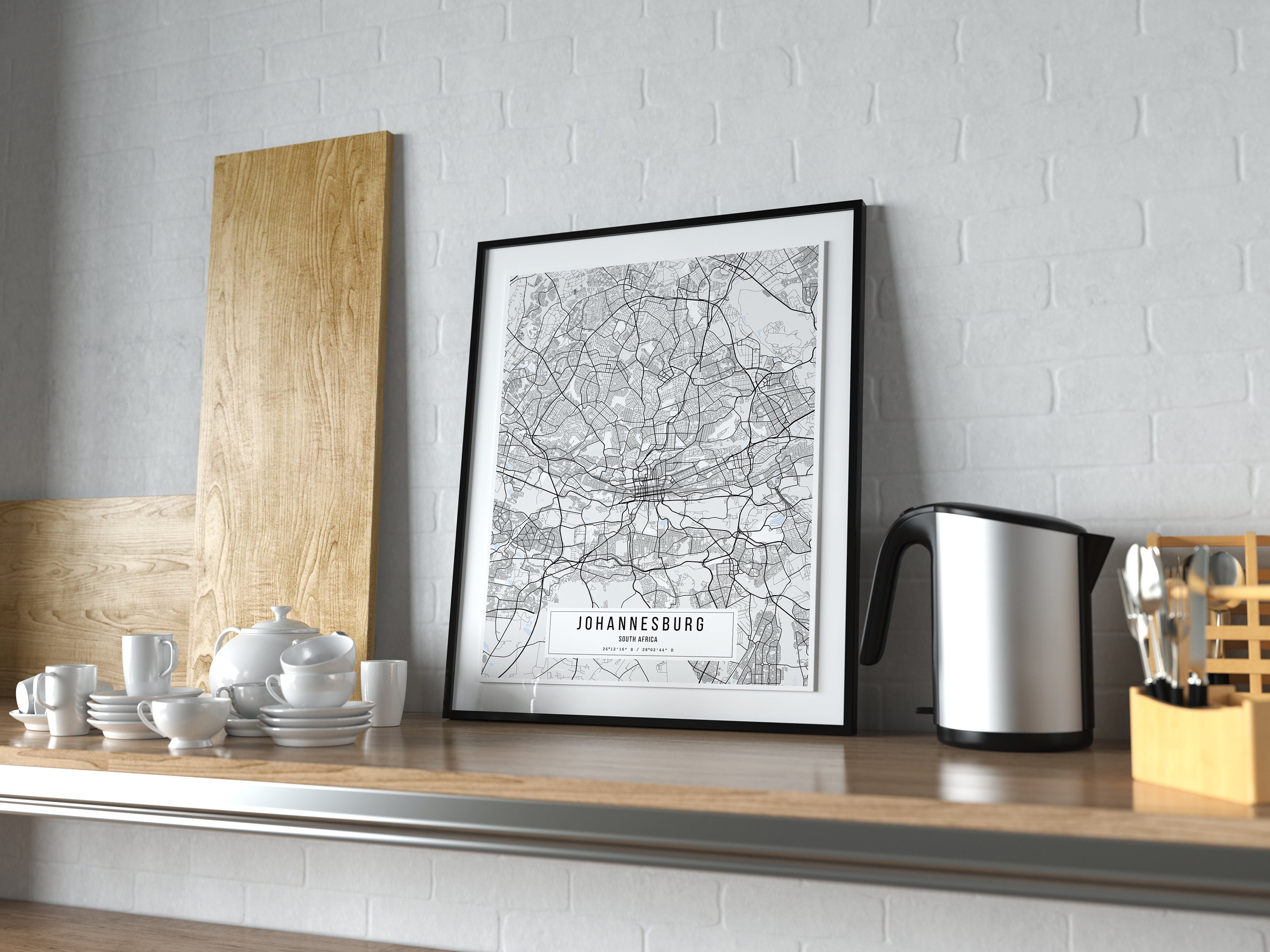 Johannesburg Map Poster Johannesburg City Map Poster | Etsy