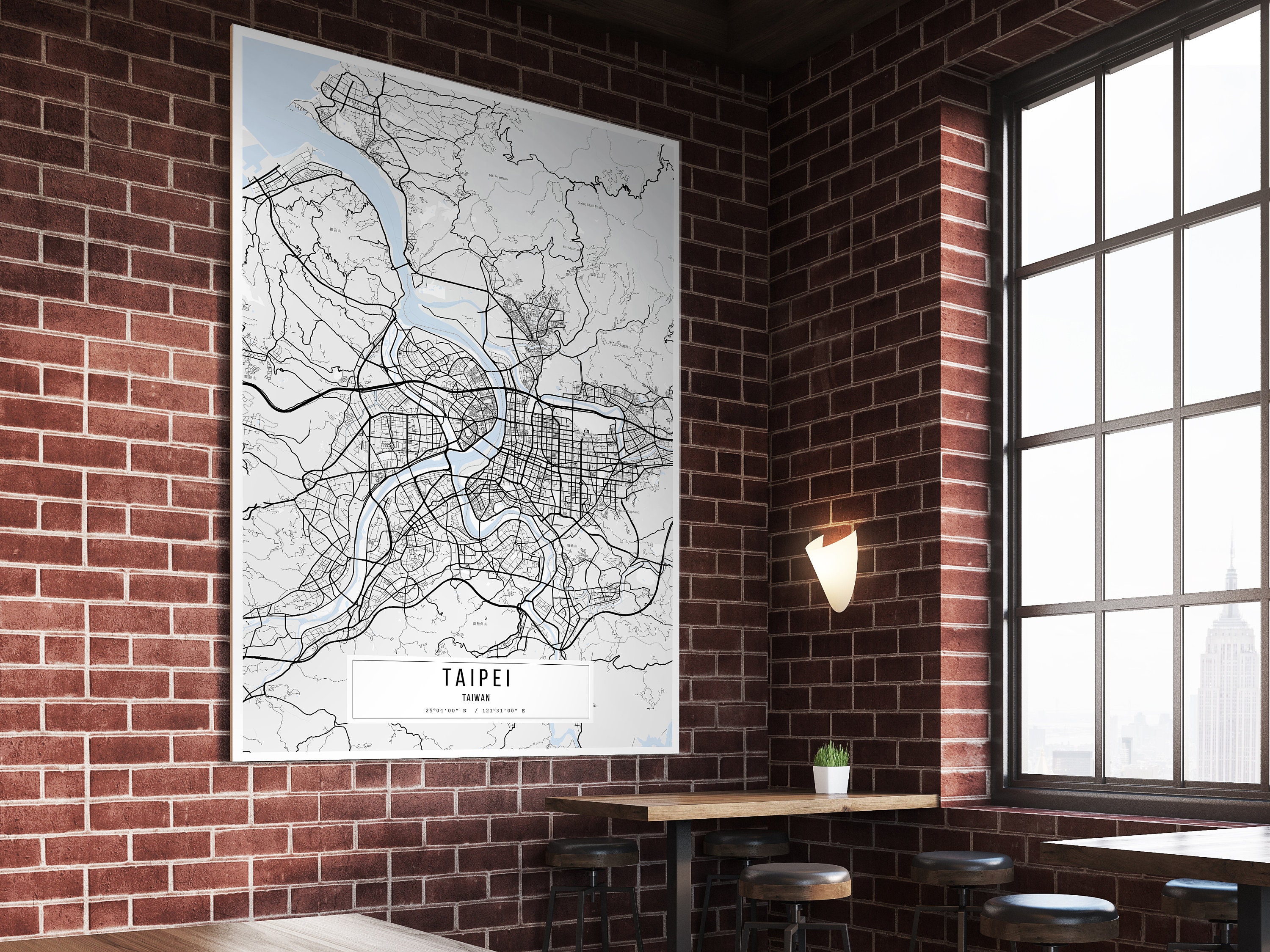 Taipei Map Poster Taipei City Map Poster Taipei City Sign | Etsy