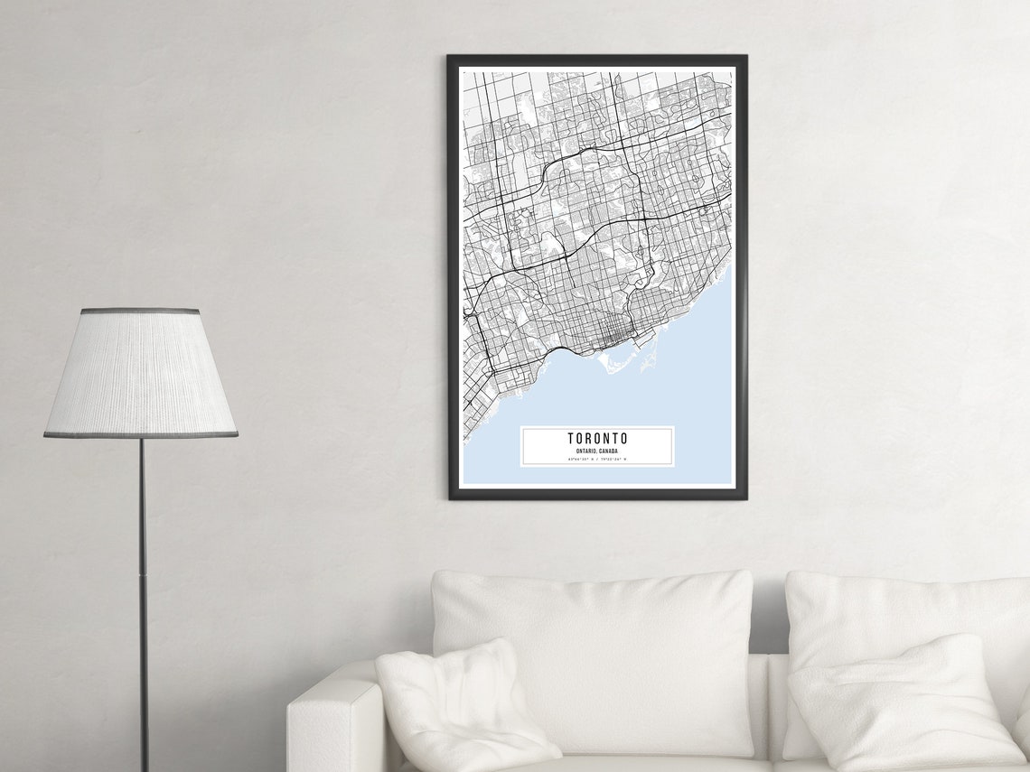 Toronto White Map Poster Toronto Home Decor Toronto Classic | Etsy