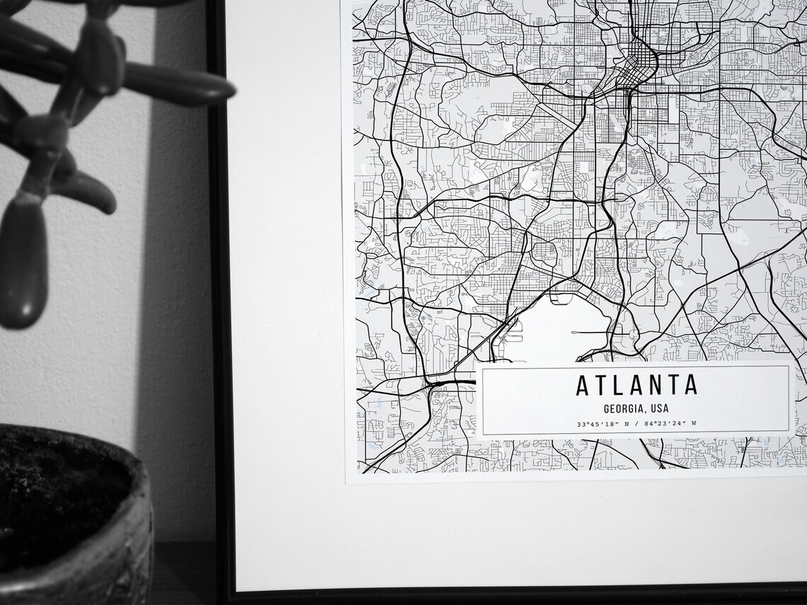 Atlanta Map Poster Atlanta Map Atlanta Classic Map Poster | Etsy
