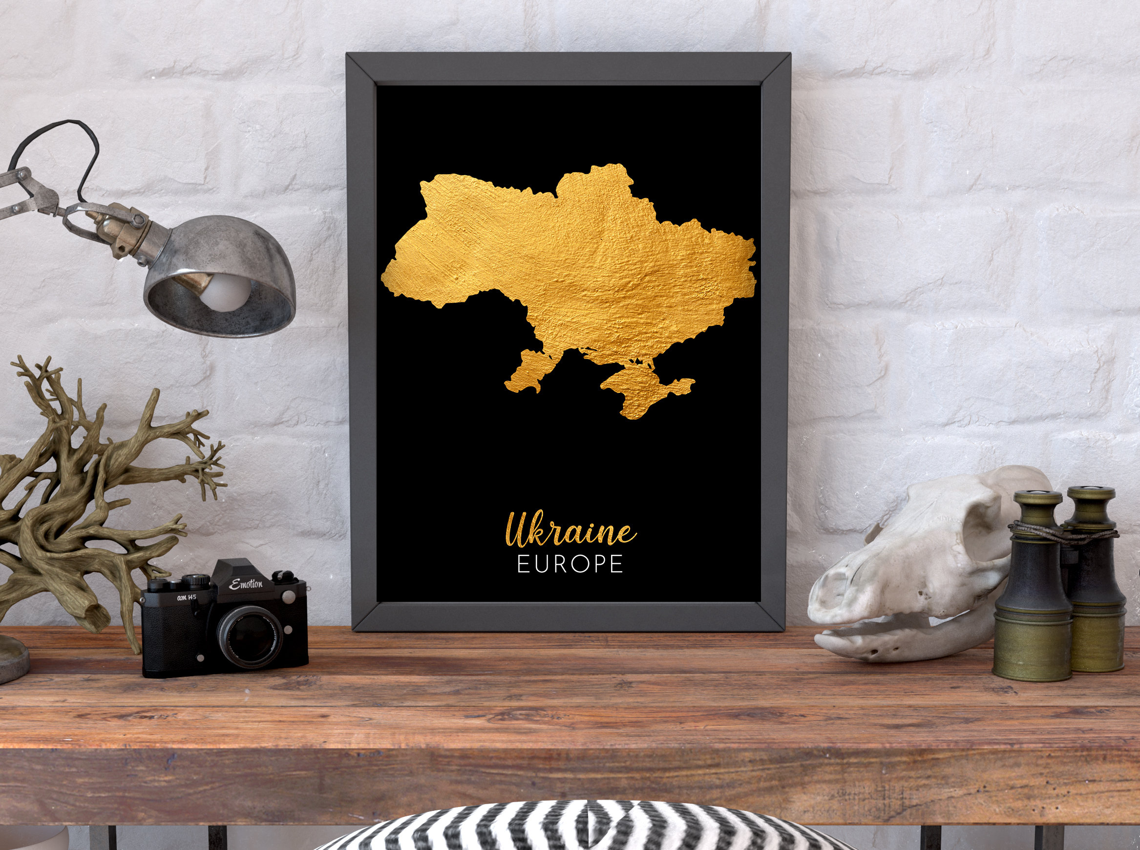 Ukraine Gold Map Poster We Stand With Ukraine Sign Ukraine | Etsy