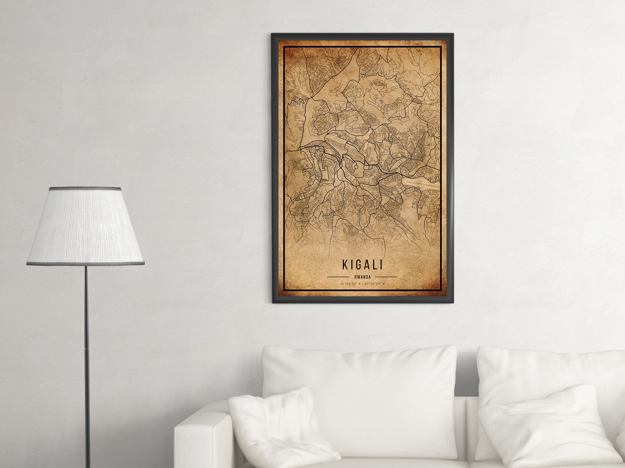 Kigali Vintage Map Poster Kigali Old Map Grunge Kigali Map - Etsy Canada