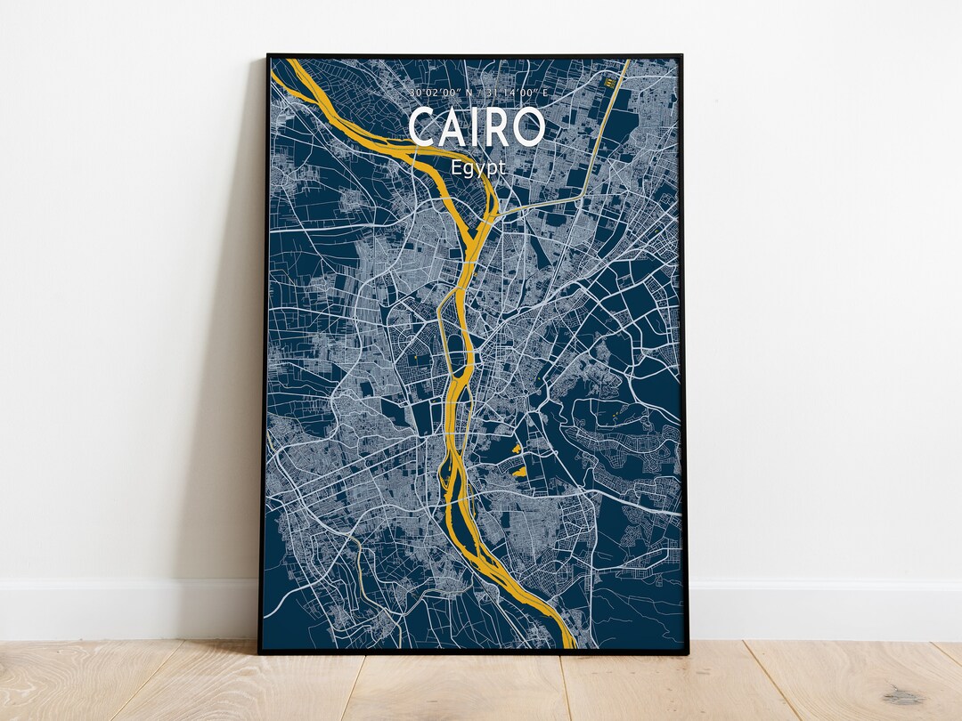 Cairo Egypt Map Art Print: Modern Cityscape Poster - Etsy