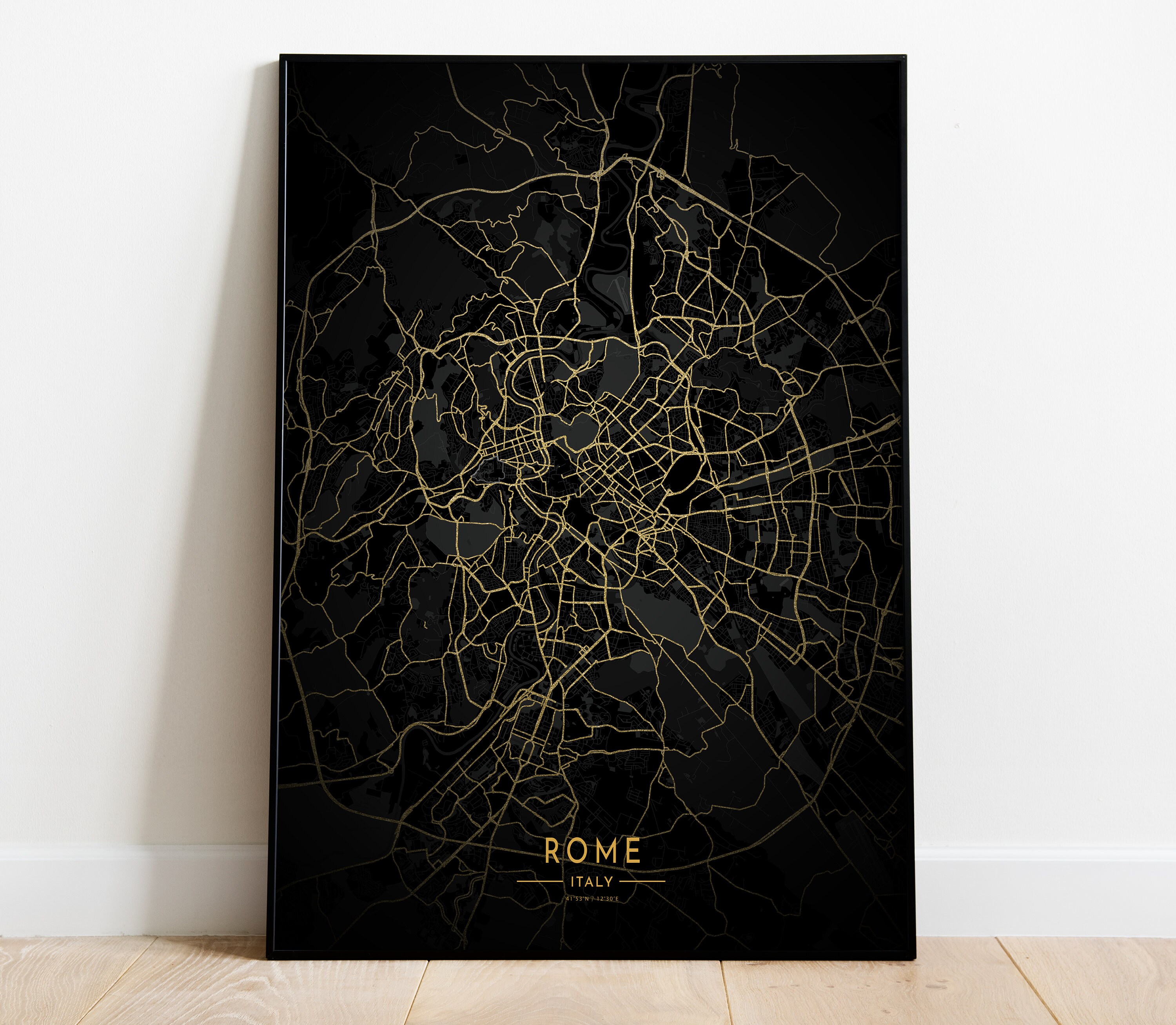 Rome Gold Map Poster Rome City Poster Rome Map Printable - Etsy
