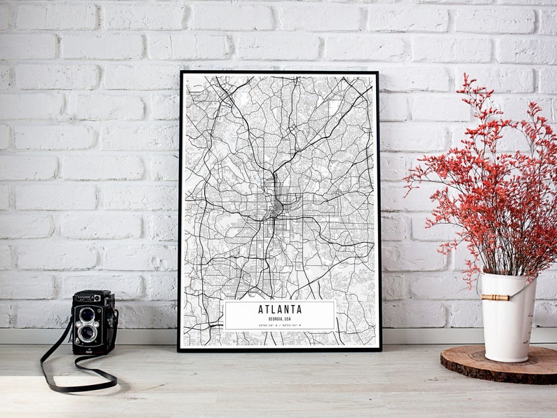 Atlanta Map Poster Atlanta Map Atlanta Classic Map Poster - Etsy